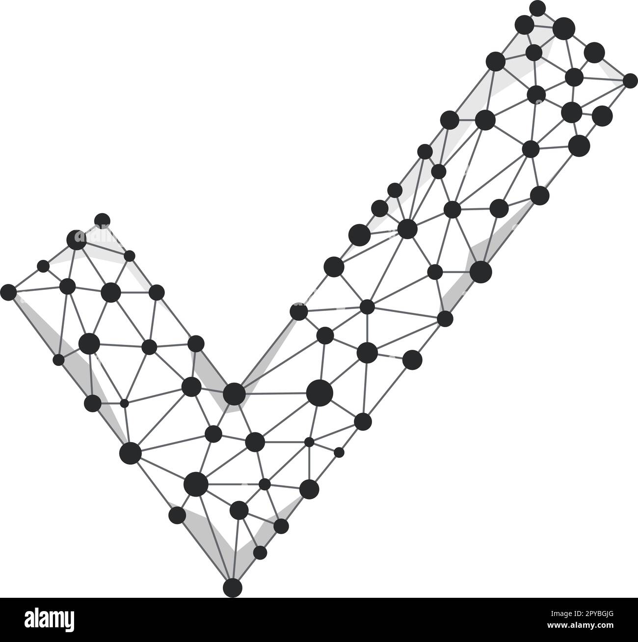 Check mark wireframe digital technology vector icon Stock Vector Image ...