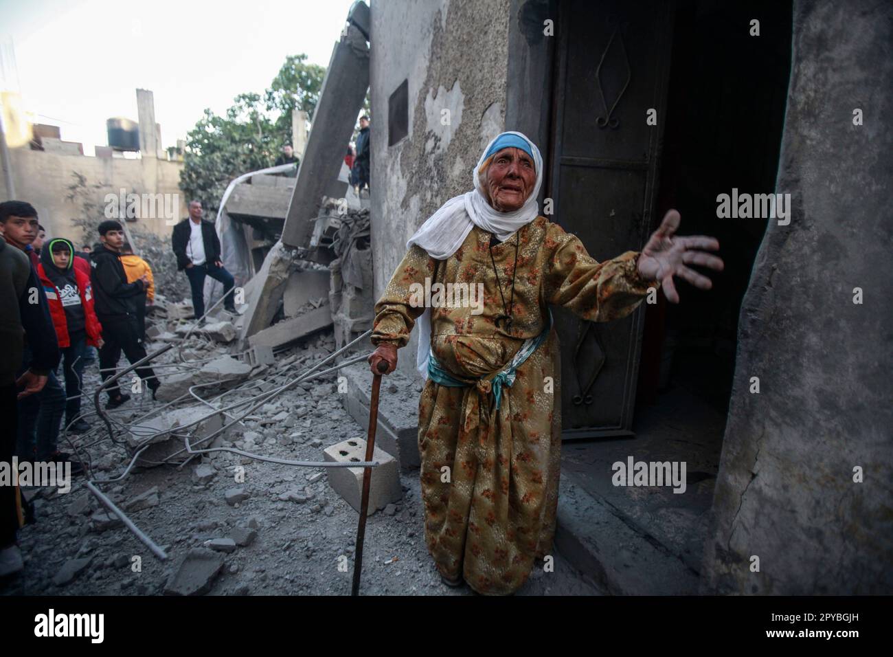 Ayush, the grandmother of the late Palestinian Muhammad Souf, weeps and ...