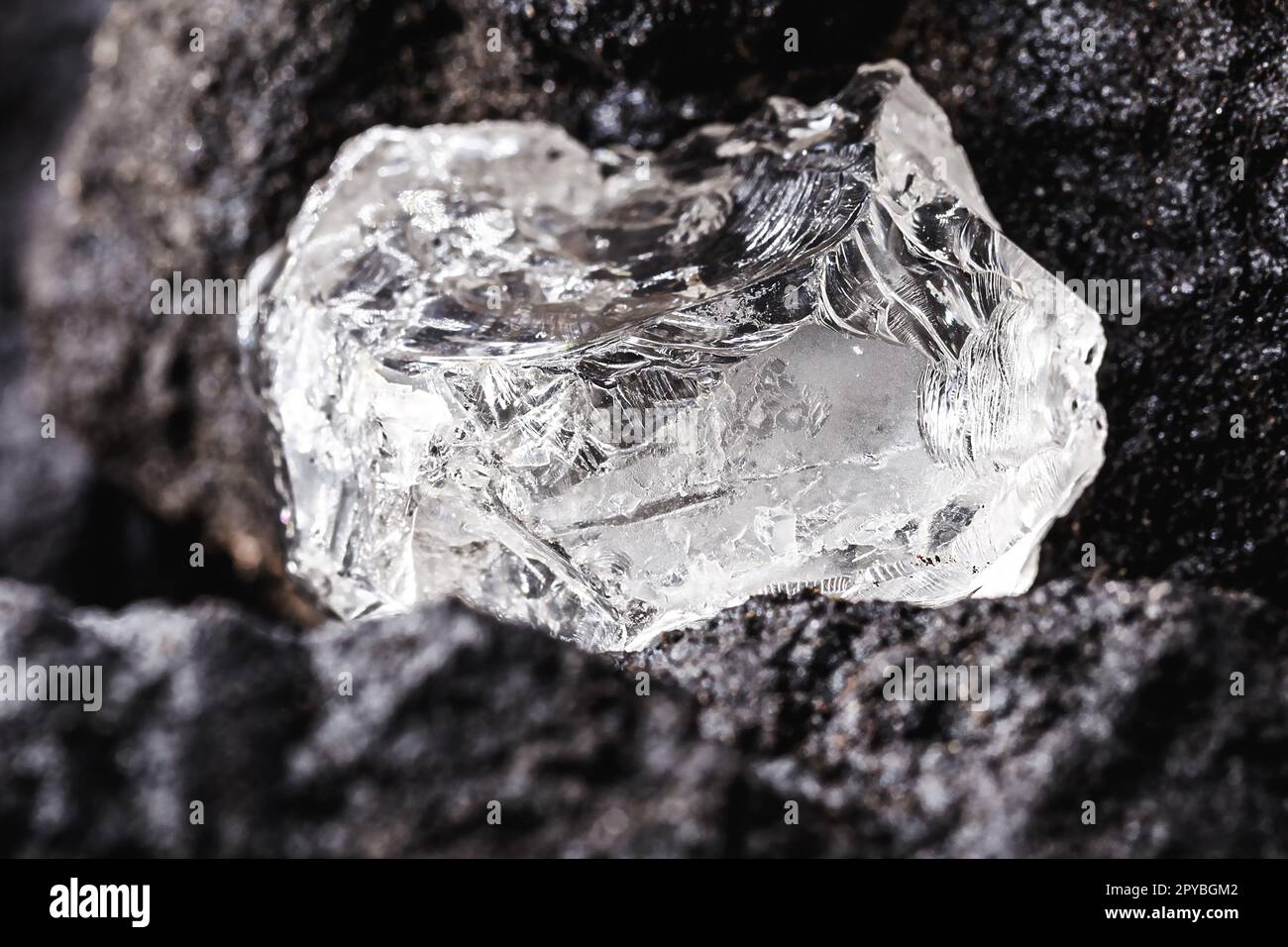 Rough diamond, precious stone in mines. Concept of mining and ...