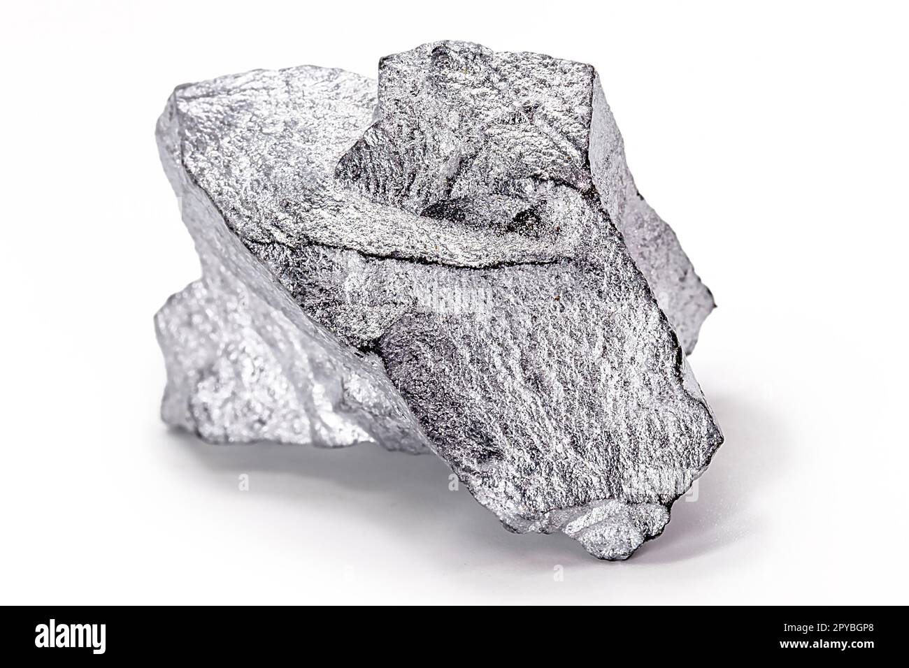 Platinum nugget on white isolated background, valuable stone, white ...