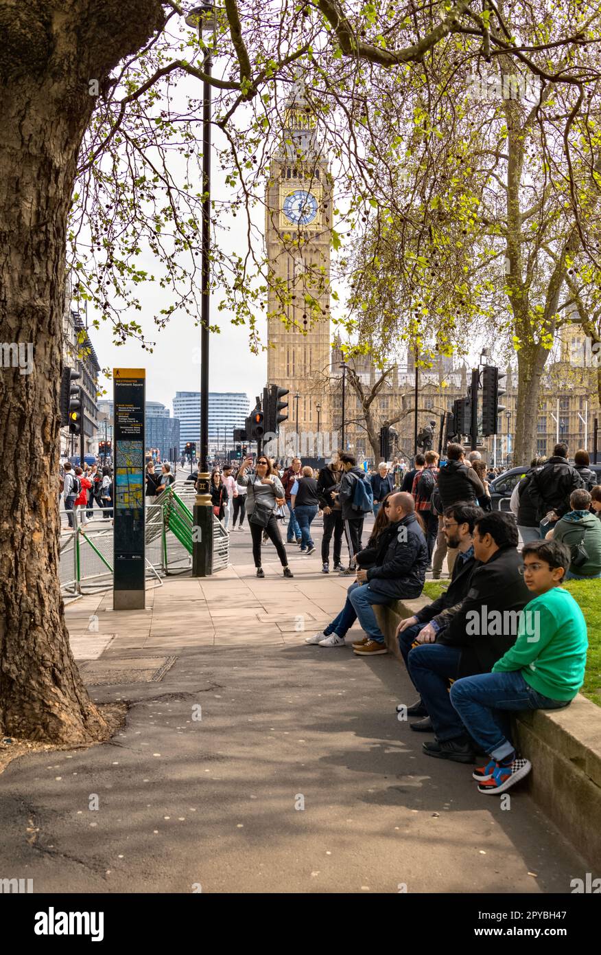Whitehall London UK people relaxing and sitting a week before the ...