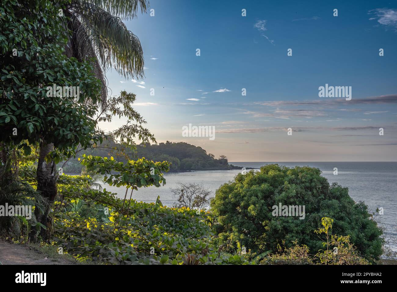 Sandy beach of the small town of Drake Bay, Puntarenas, Costa Rica ...