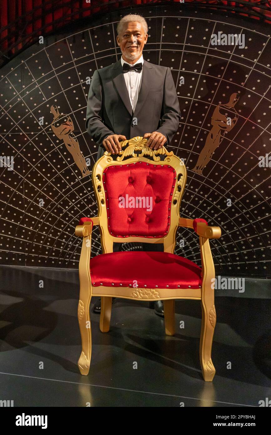Shah Alam, Malaysia - April 17,2023 : Morgan Freeman's wax figure ...
