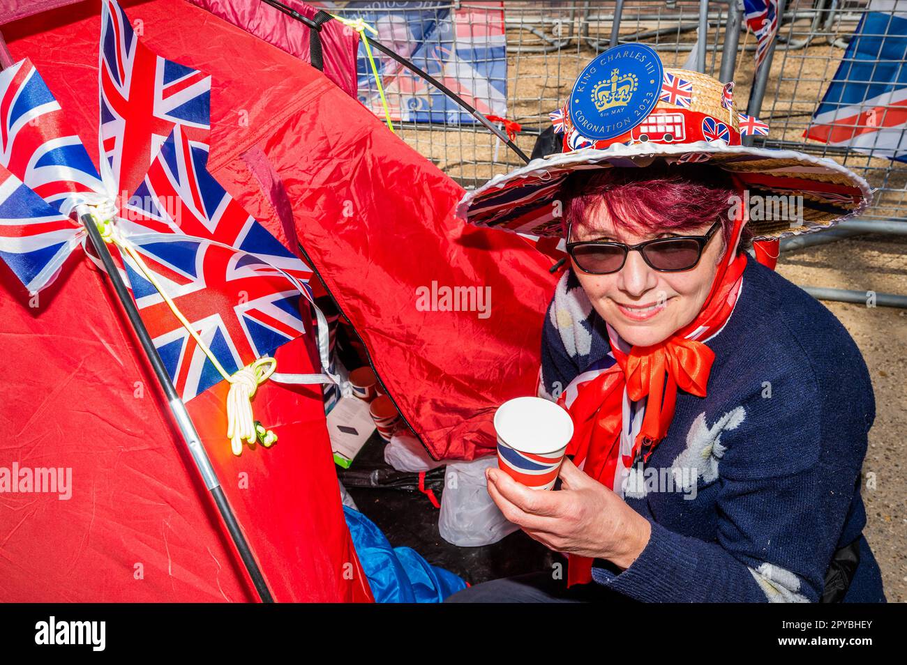 London, UK. 3rd May, 2023. Julia Walker from Basingstoke arrived ...