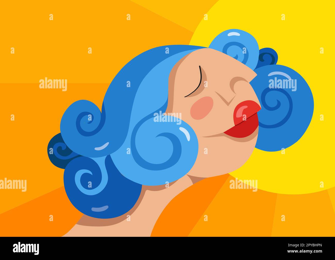 Woman sun face Stock Vector Images - Alamy