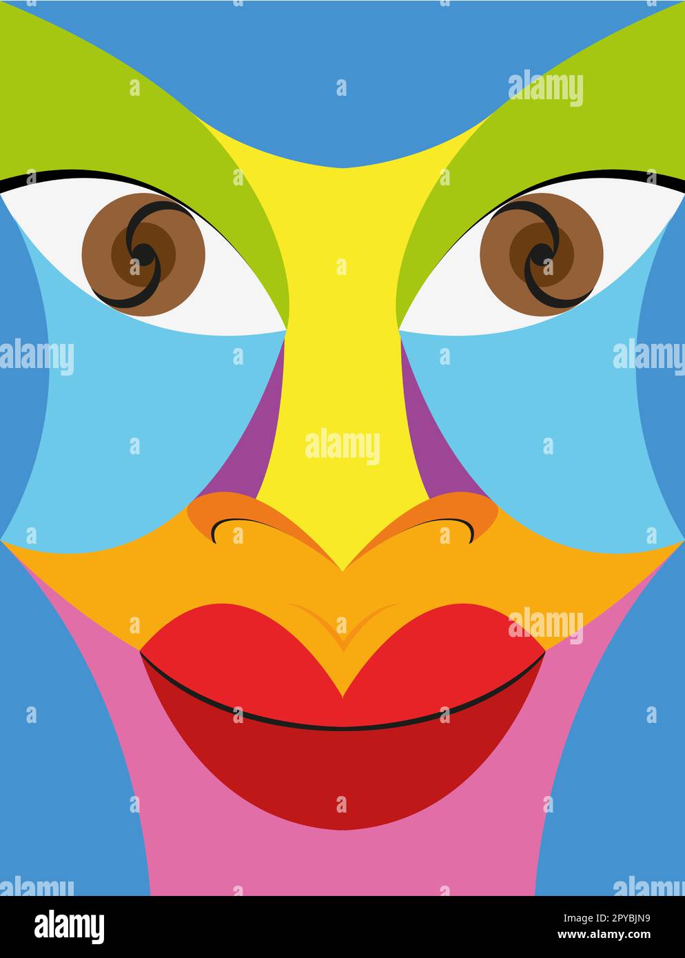 Colorful african face Stock Vector Image & Art - Alamy