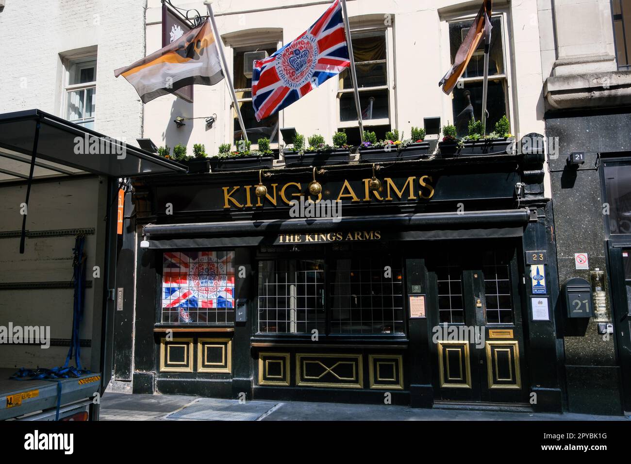London, UK. 3rd May 2023. Coronation of King Charles III. Kings Arms ...