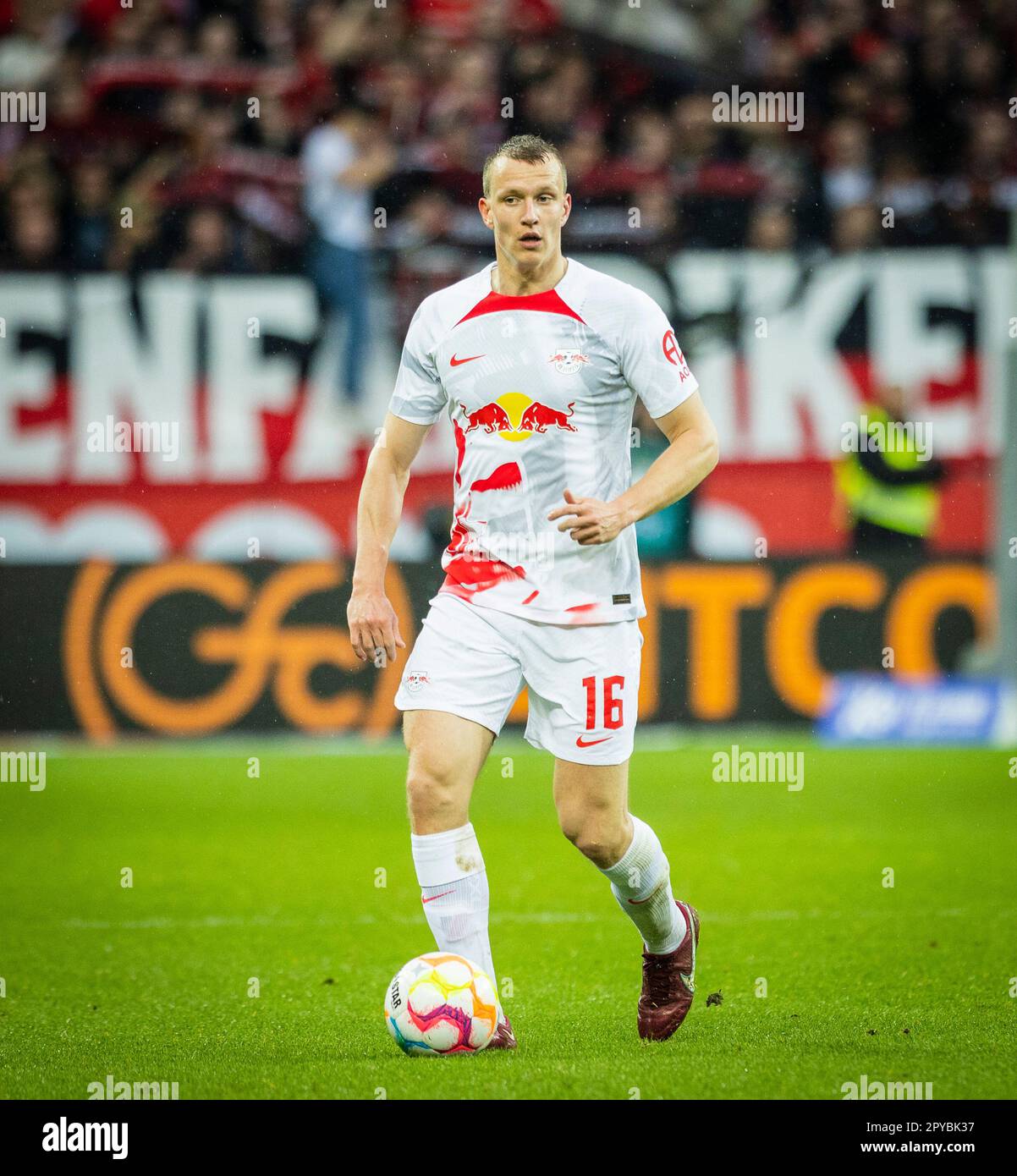 Leverkusen, Germany. 23rd Apr, 2023. Lukas Klostermann (RBL) Bayer ...