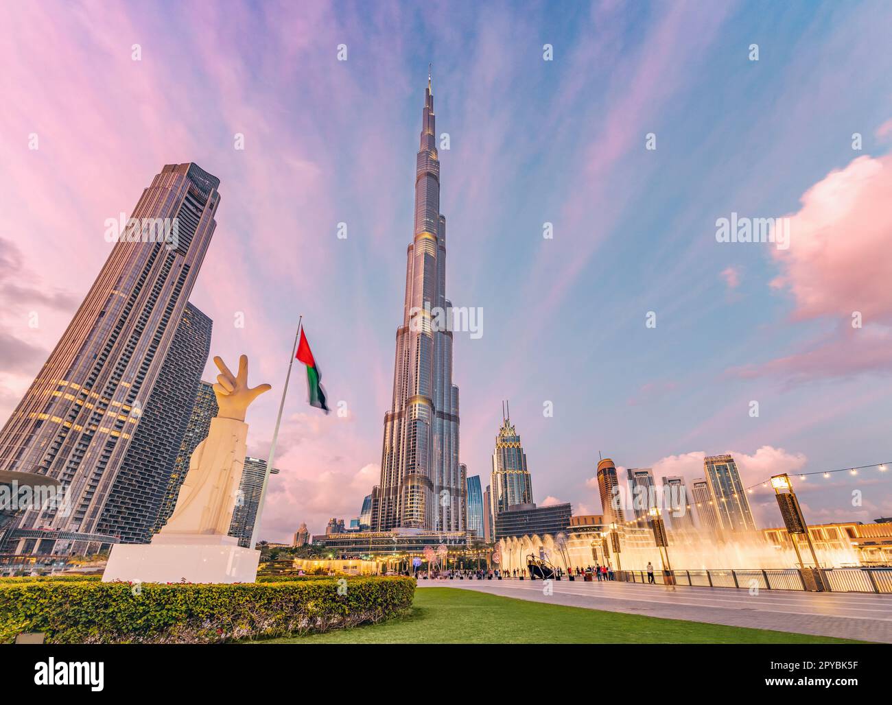 18 January 2023, Dubai, UAE: People and tourists walking by promenade ...