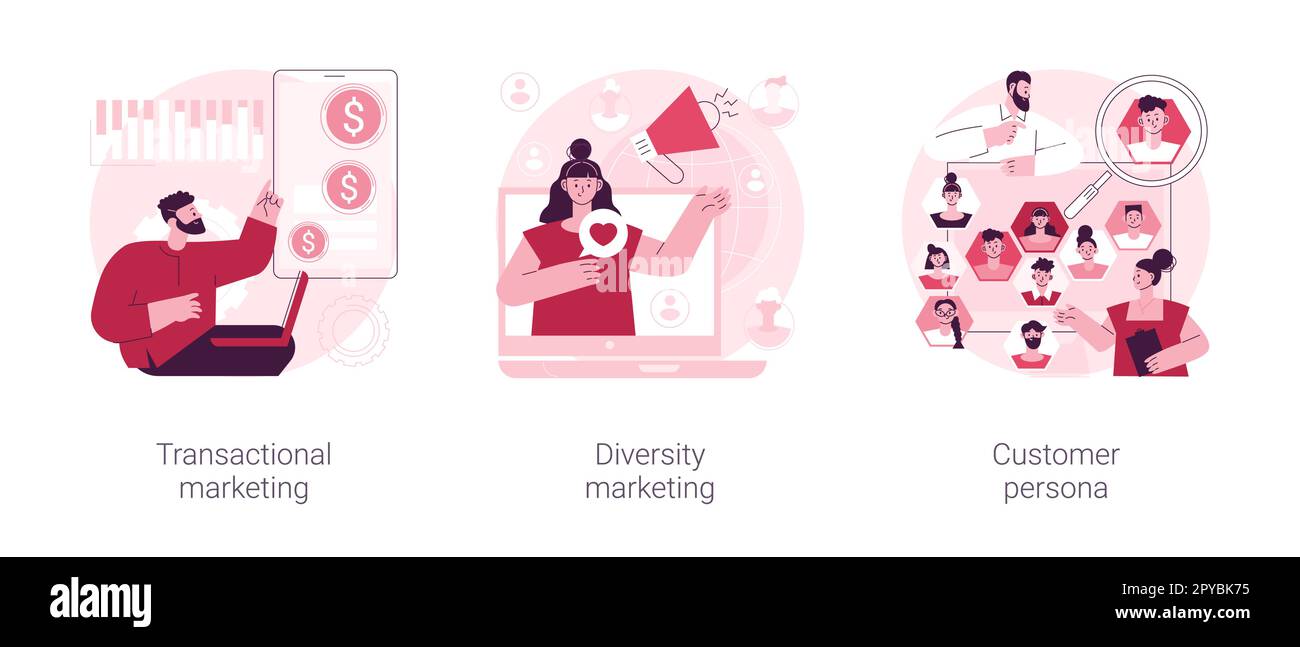 Marketing strategies abstract concept vector illustration set ...