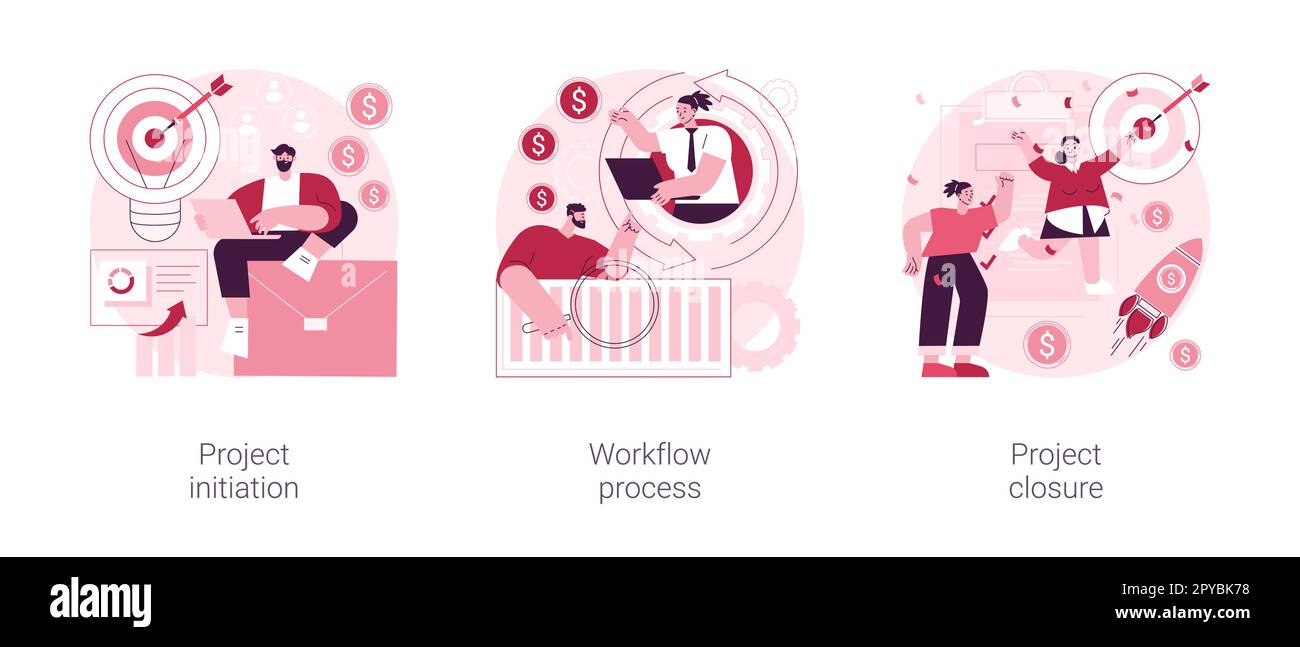 Project Implementation Abstract Concept Vector Illustration Set Project Initiation And Closure