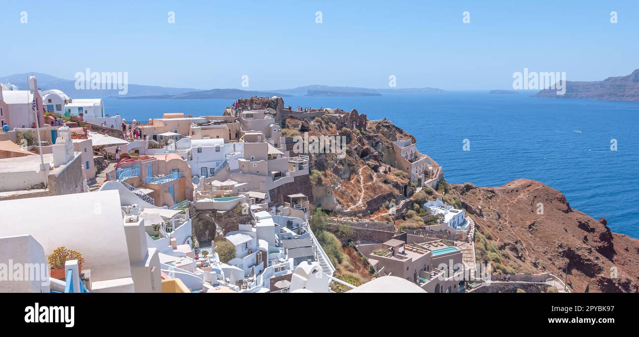 Santorini, view of the village of Oia and the caldera Stock Photo - Alamy