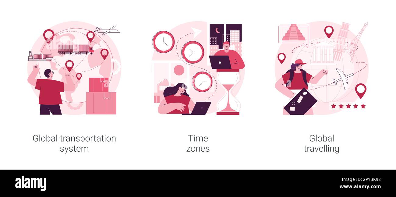 International Business Coordination Abstract Concept Vector Illustration Set Global