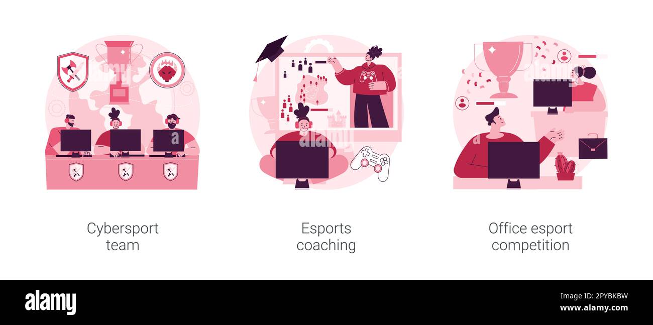 E-games tournament abstract concept vector illustration set. Cybersport ...