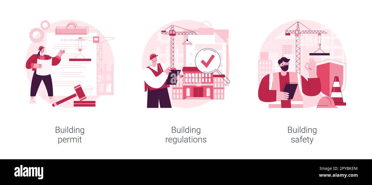 Construction business abstract concept vector illustration set ...