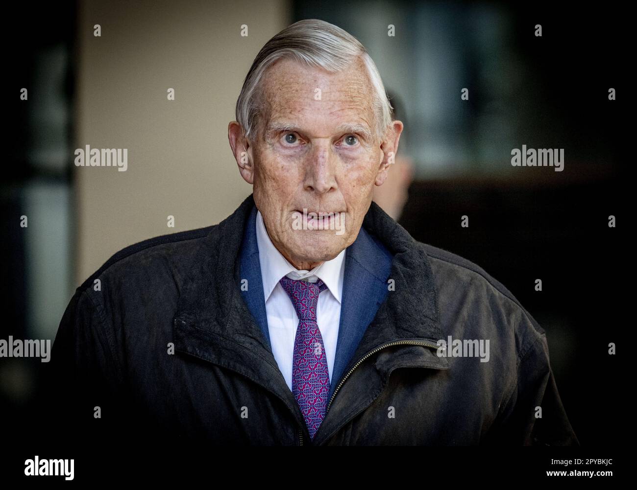 THE HAGUE - Ben Bot leaves after the memorial service for Paul van Vliet in the Koninklijke ...