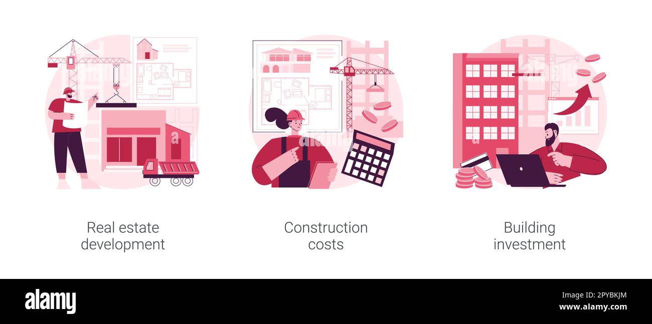 Construction project management abstract concept vector illustration ...