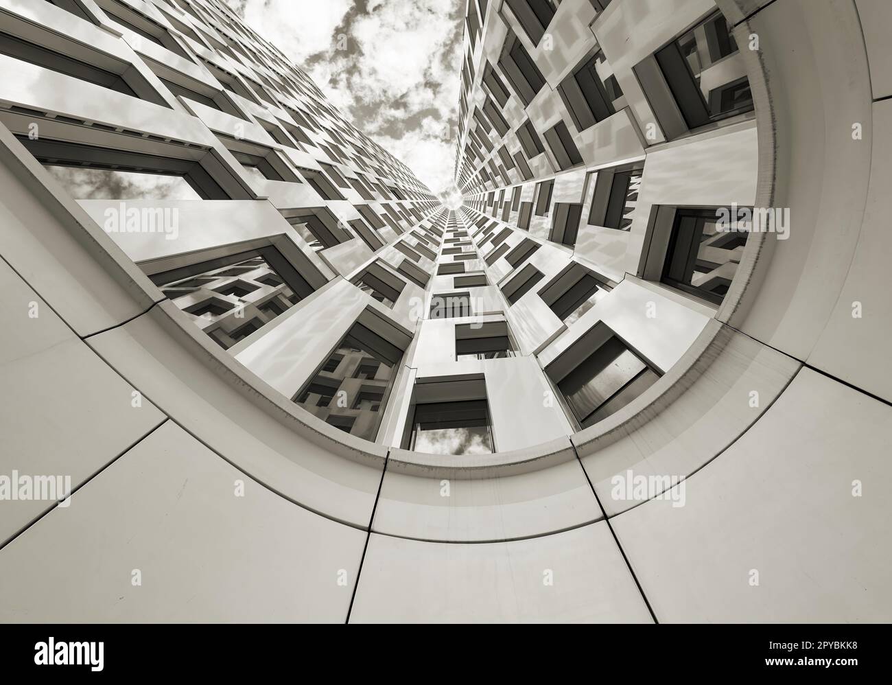View upwards at a modern office building in downtown Berlin Stock Photo ...