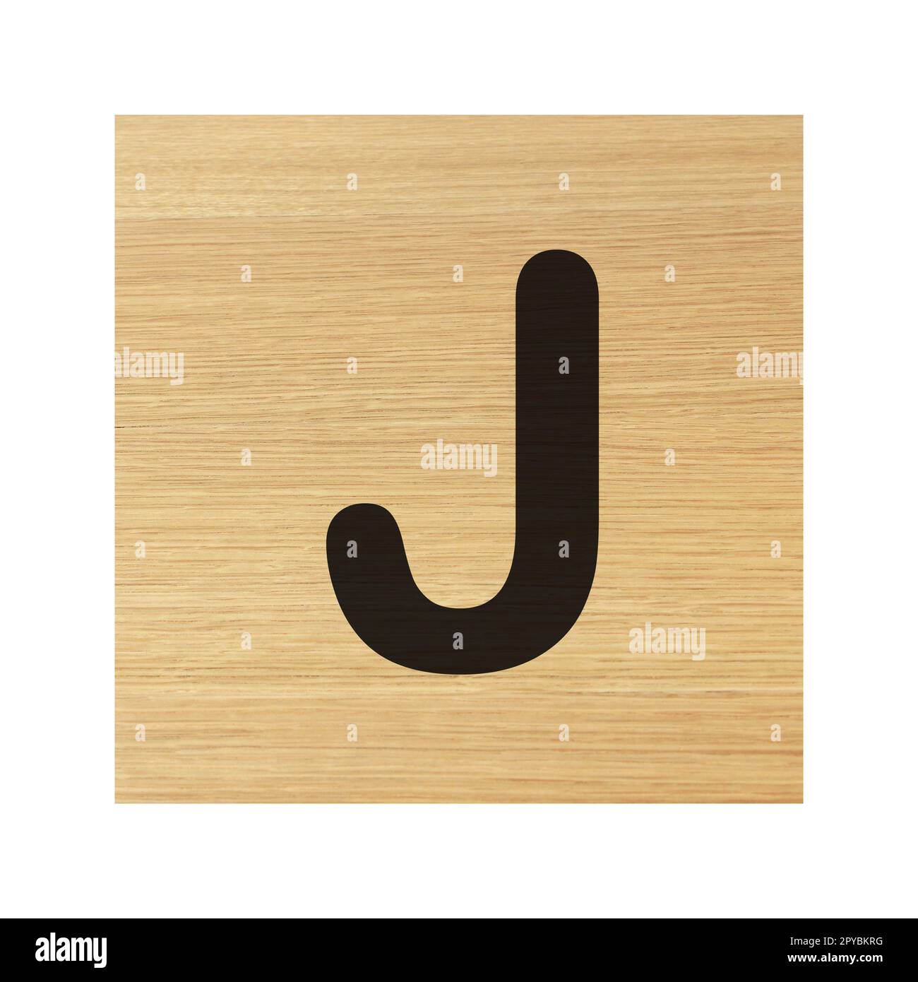 Capital J wood block on white with clipping path Stock Photo - Alamy