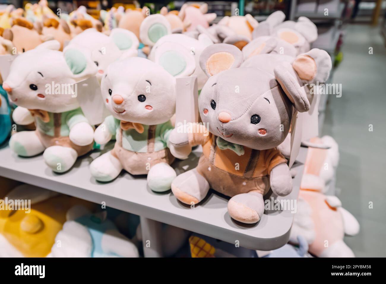 funny mice toys for children for sale at the kids store Stock Photo - Alamy