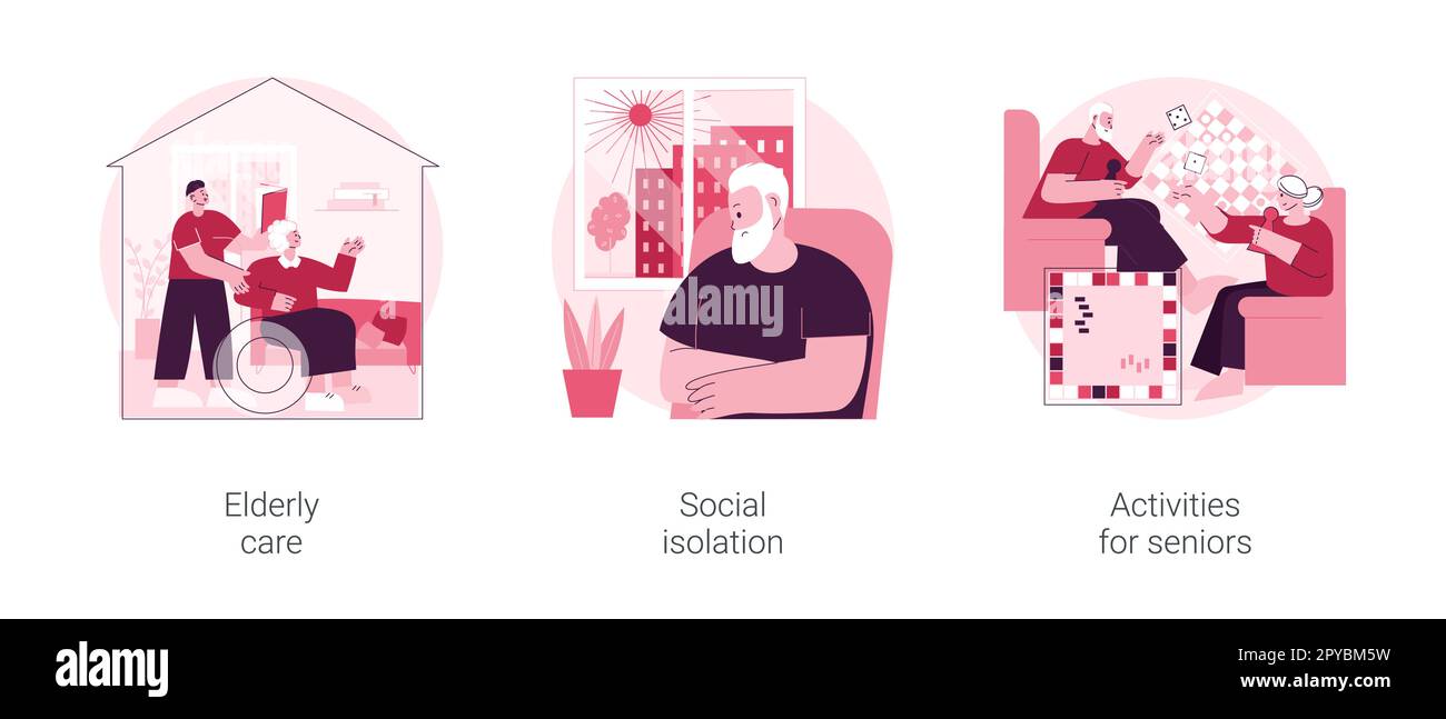 Older generation lifestyle abstract concept vector illustration set ...