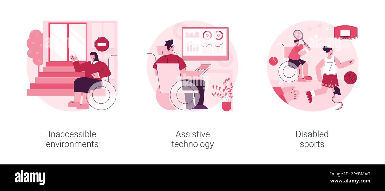 Disabled people in social environment abstract concept vector ...