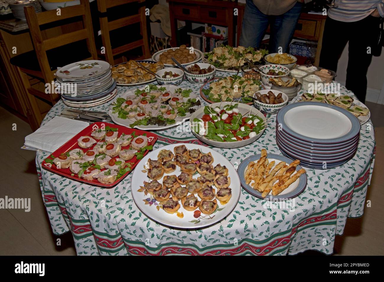 85th birthday party food delicacies arranged on round table Stock Photo ...