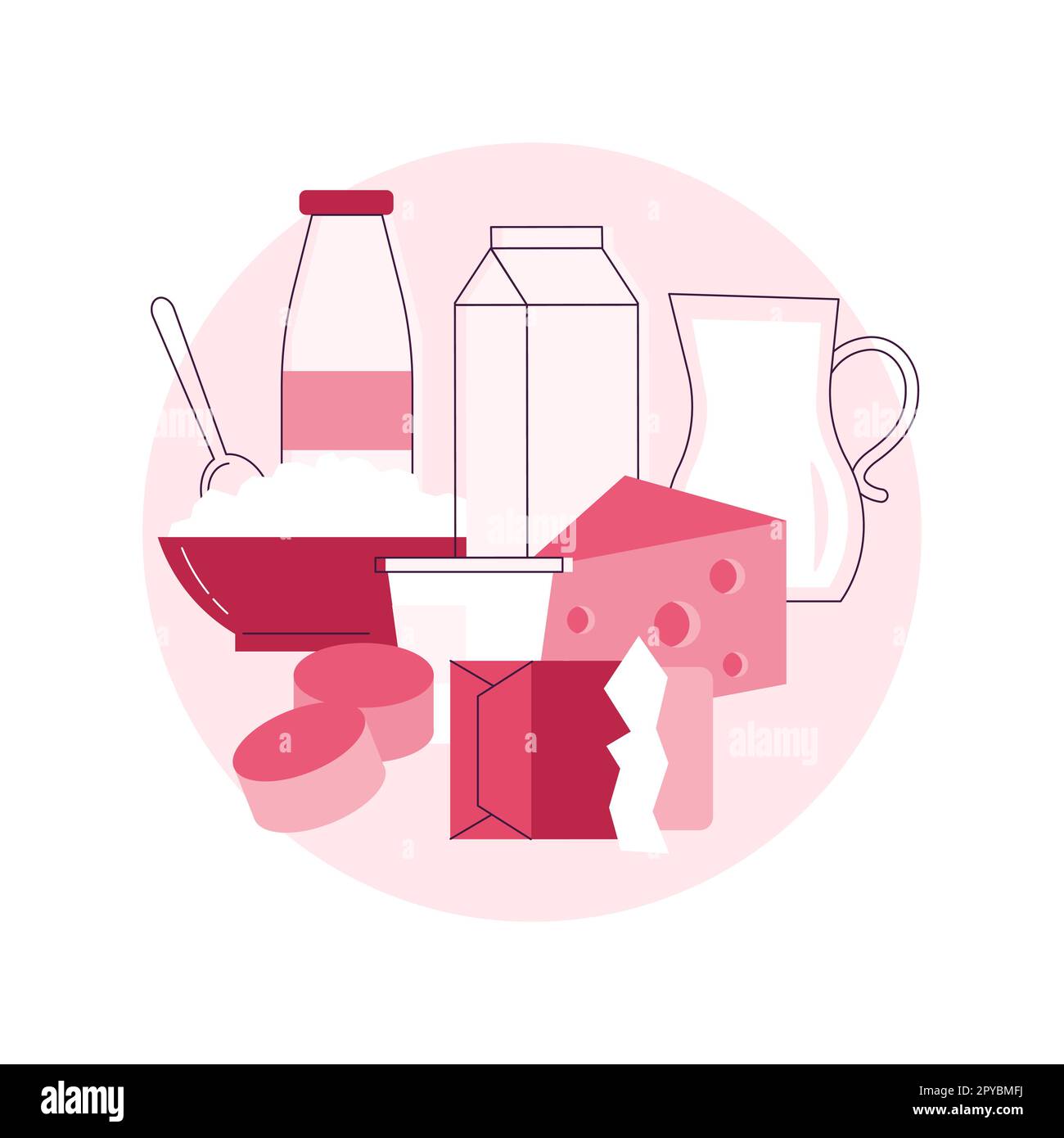 Dairy products abstract concept vector illustration. Milk based ...