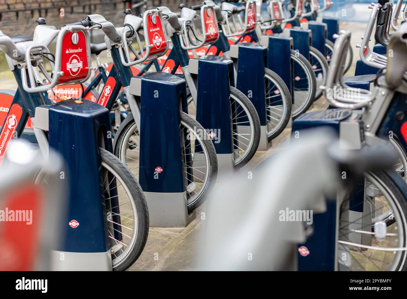 Santander Cycles London formerly know as Boris Bikes Stock Photo - Alamy