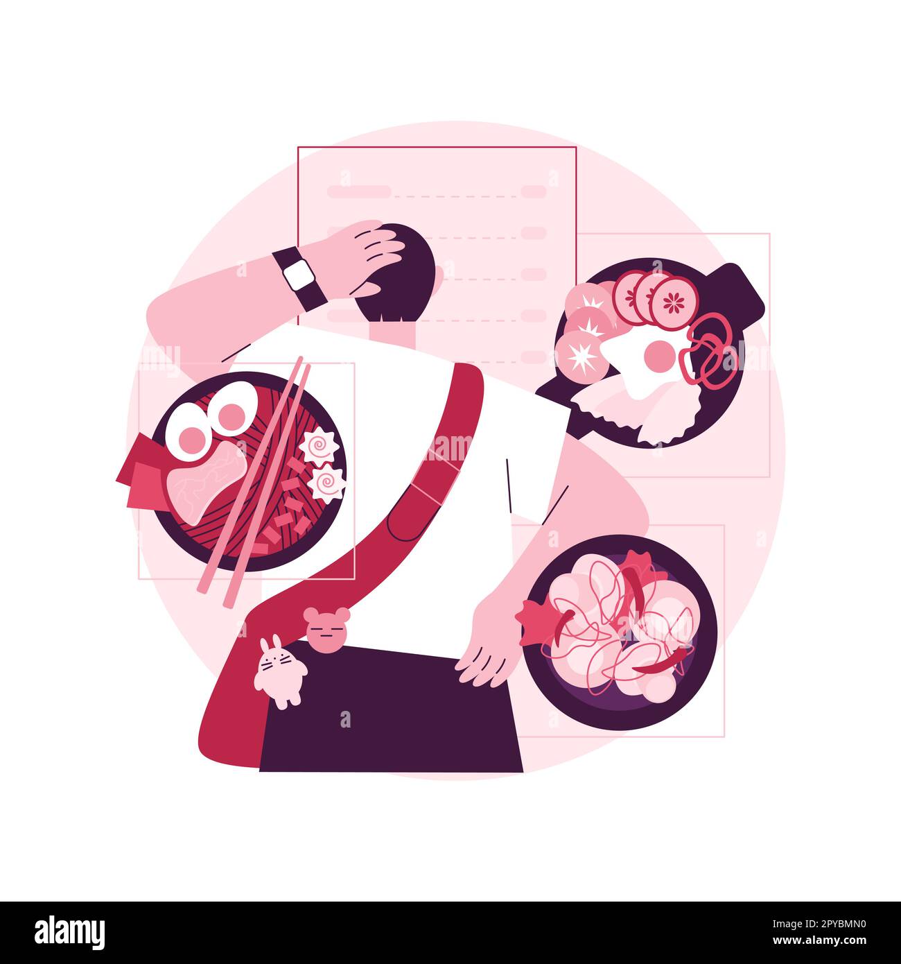 Korean cuisine abstract concept vector illustration. Oriental cuisine ...