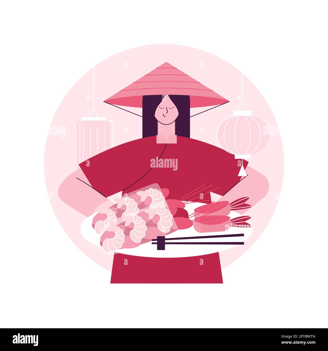 Vietnamese cuisine abstract concept vector illustration. Vegetarian ...