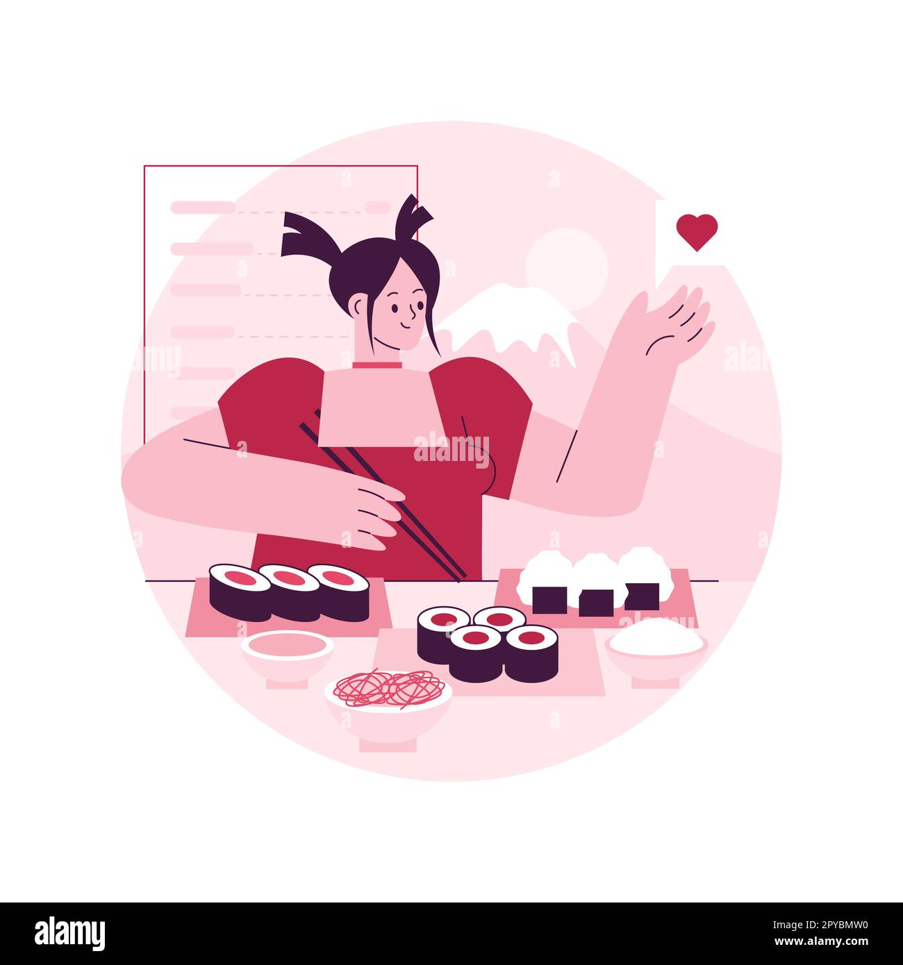 Japanese food abstract concept vector illustration. Oriental cuisine ...