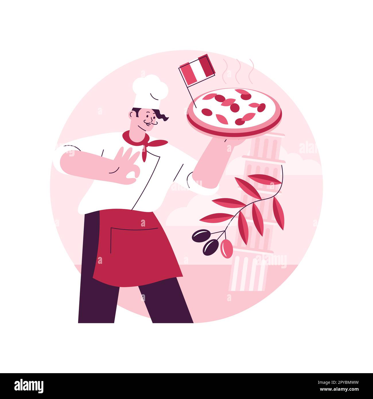 Italian cuisine abstract concept vector illustration. Mediterranean ...