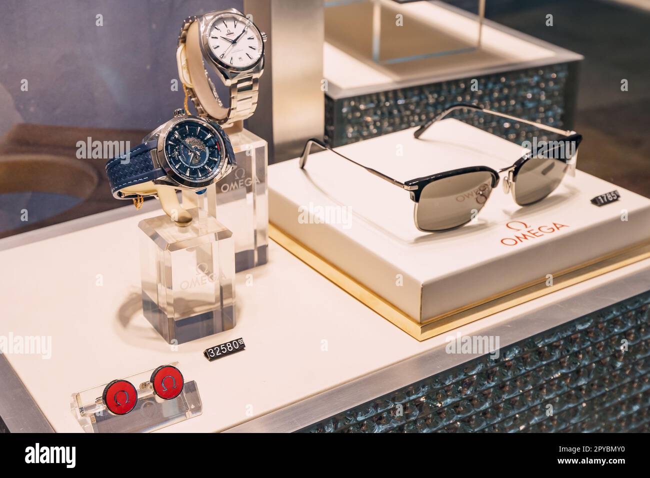 19 January 2023, Dubai, UAE: Omega watch and fashion accessory shop ...