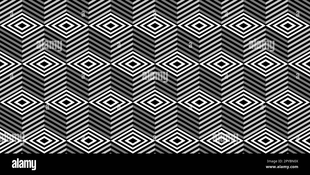 Striped cubes seamless pattern vector. Op art vector illustration Stock ...