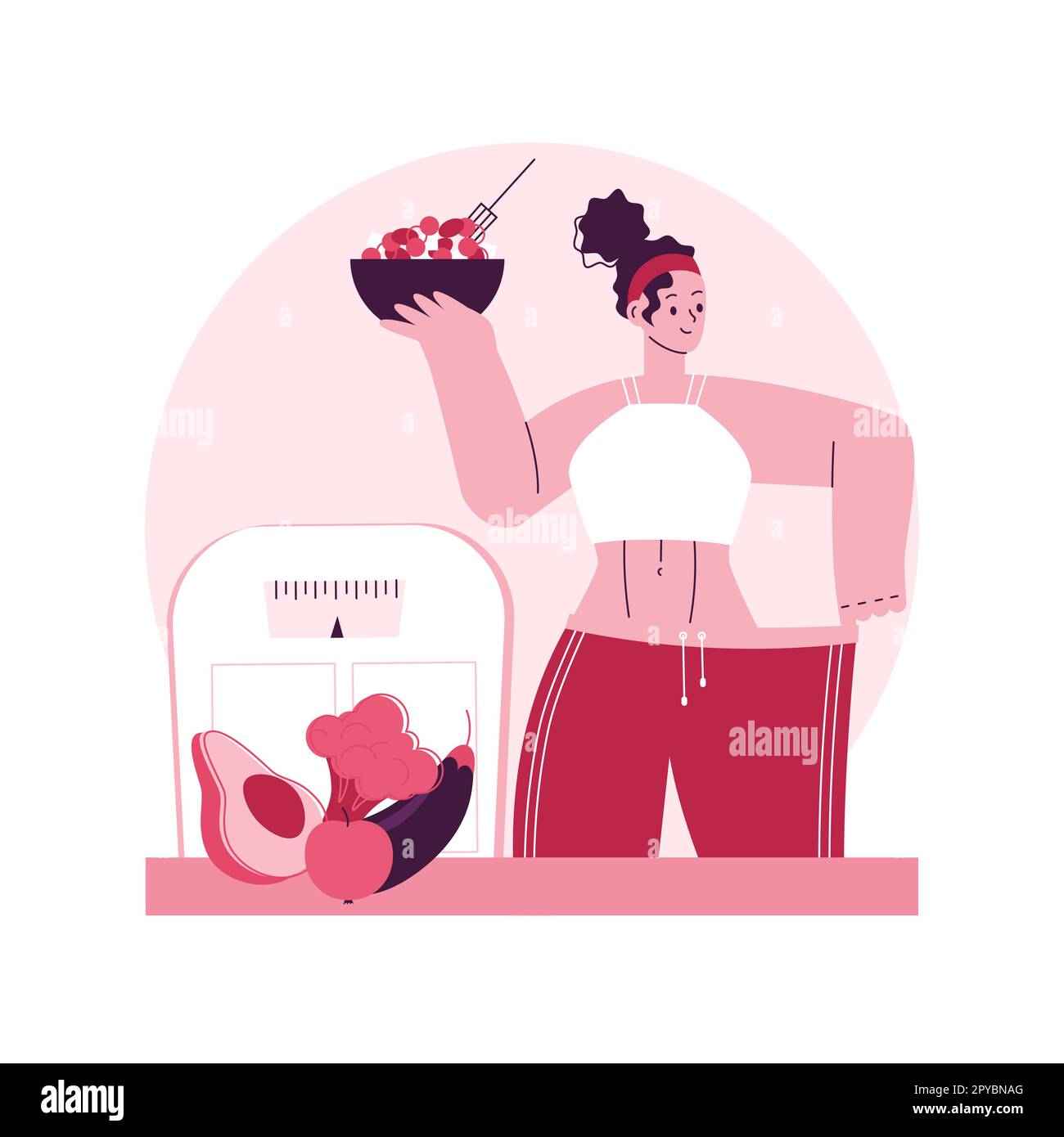 Keep a healthy diet abstract concept vector illustration. Self ...