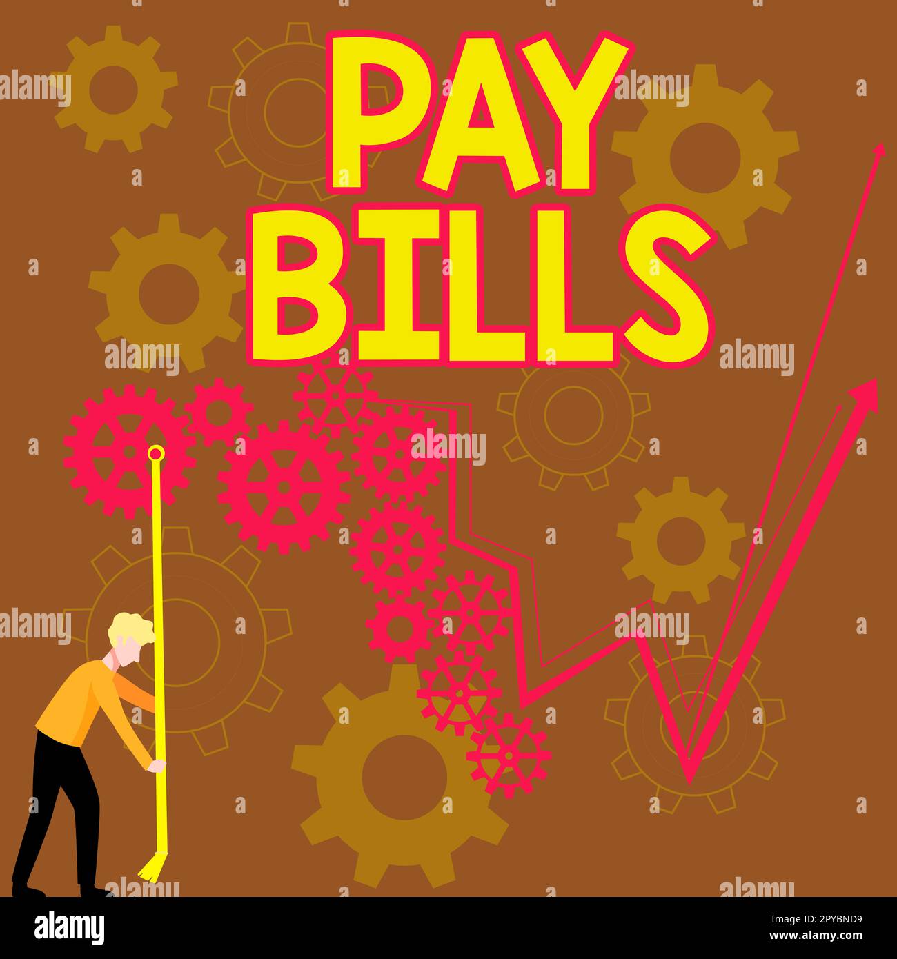 Text caption presenting Pay Bills. Business showcase list of expenses ...