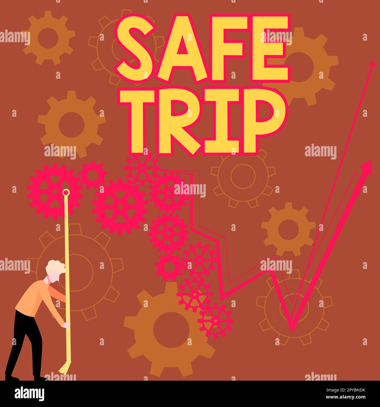 Text sign showing Safe Trip. Business showcase wishing someone to reach ...