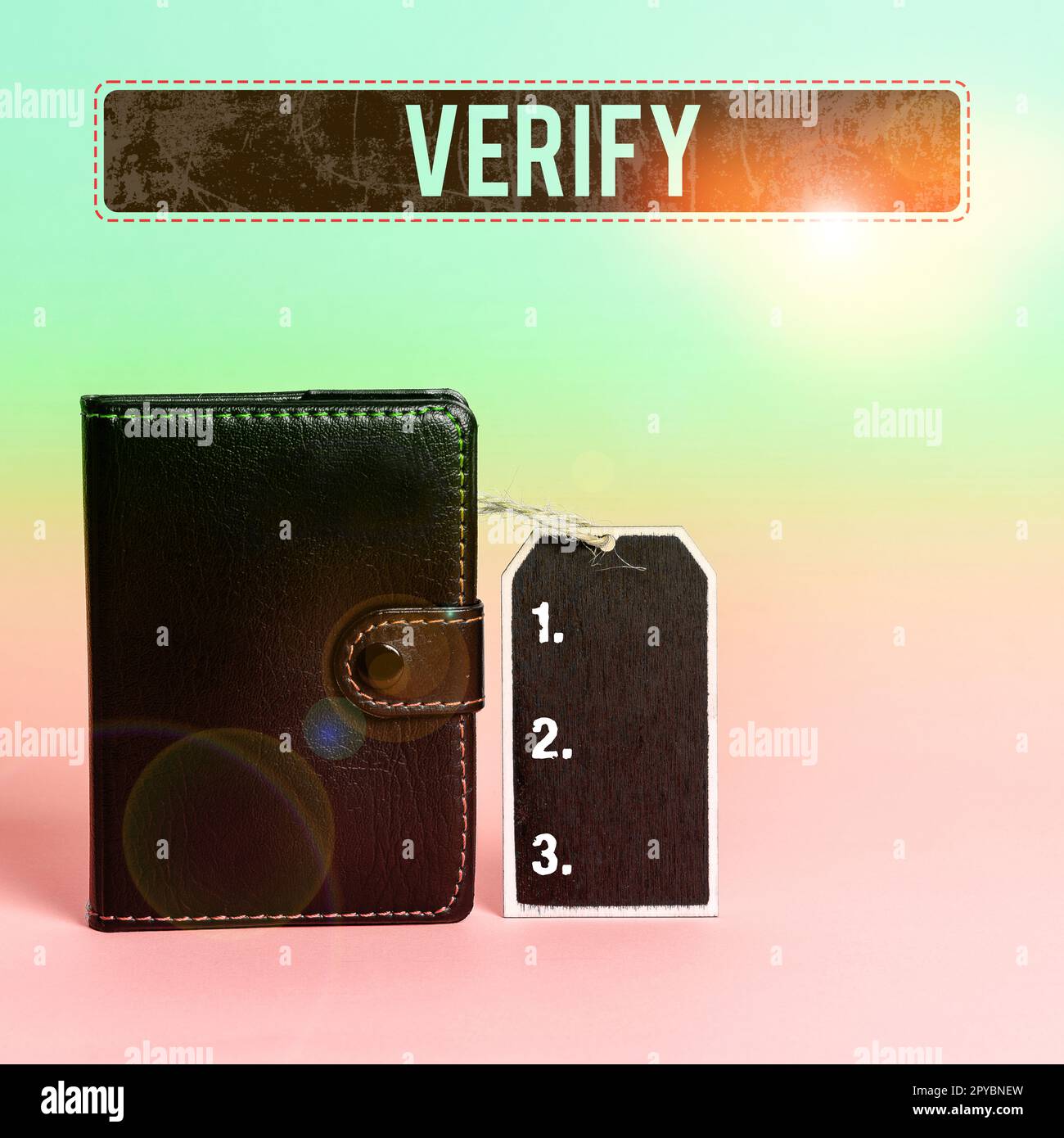 Hand writing sign Verify. Word Written on make sure or demonstrate that ...