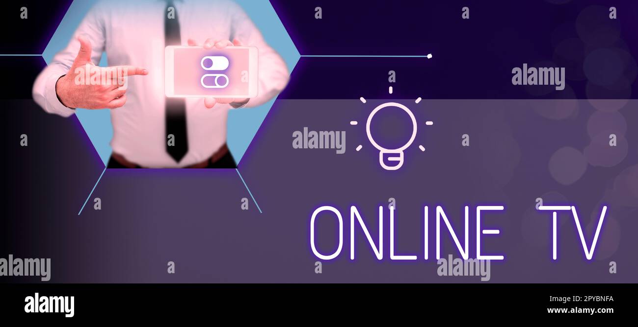 Sign displaying Online Tv. Internet Concept a television production ... Sign displaying Online Tv. Internet Concept a television production ...