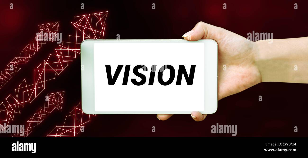 Text caption presenting Vision. Business approach Being able to see ...