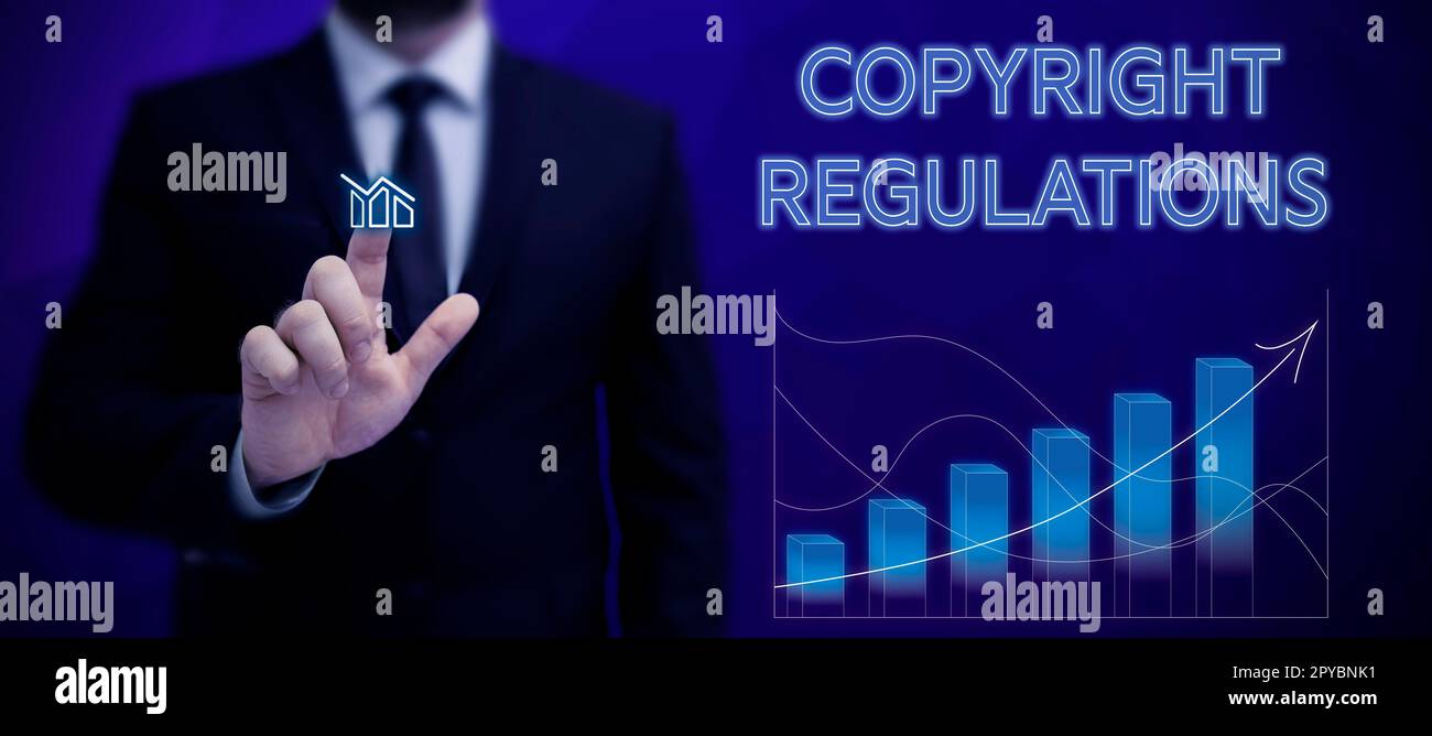 Writing displaying text Copyright Regulations. Business concept body of ...