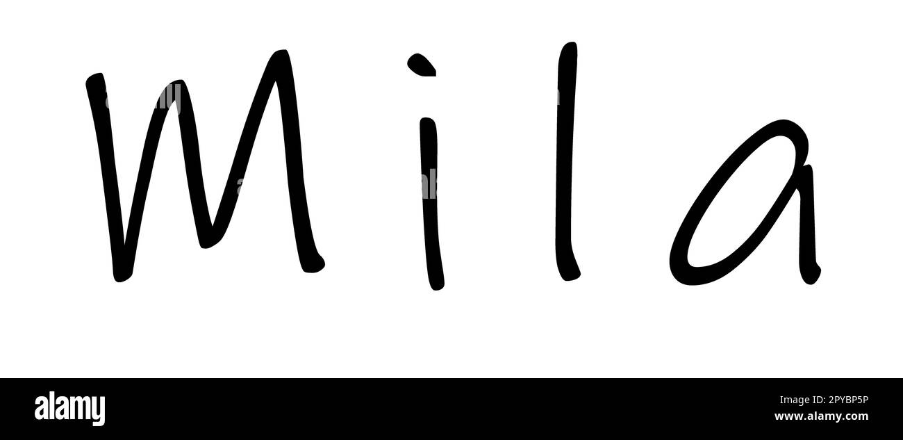 Simple text name design on white Stock Photo - Alamy