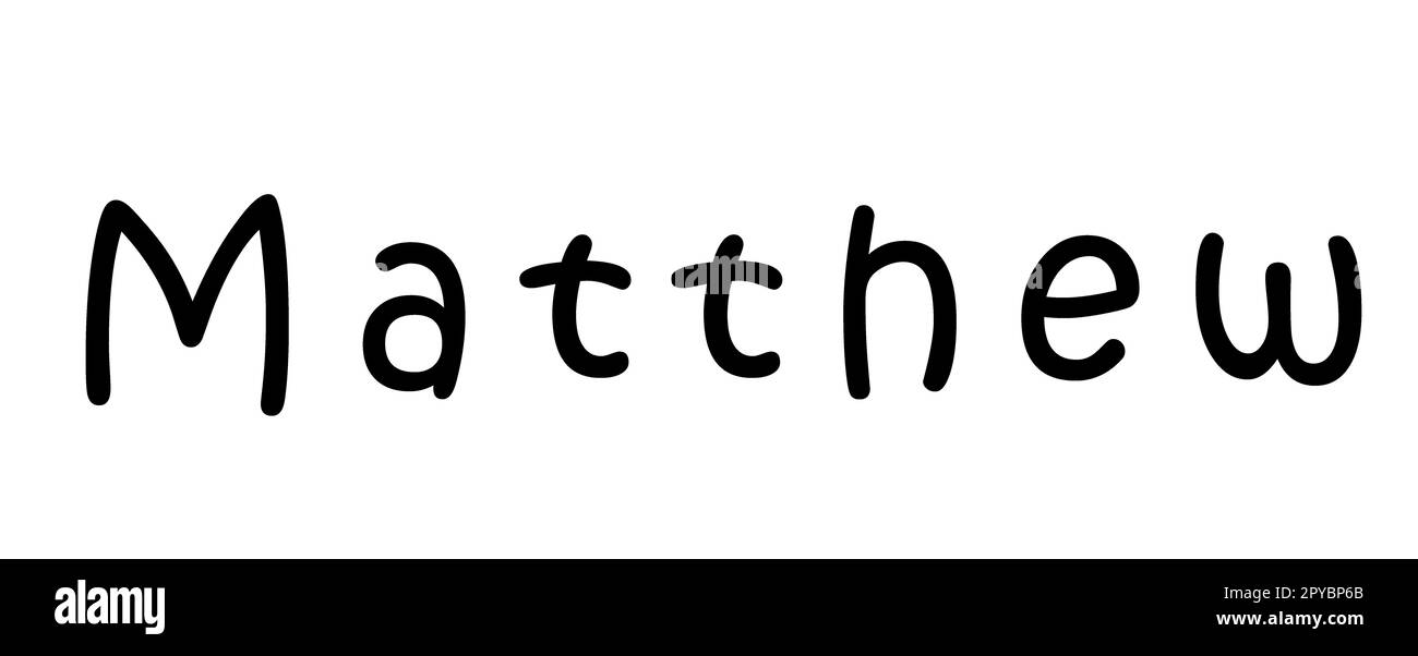 Simple text name design on white Stock Photo - Alamy