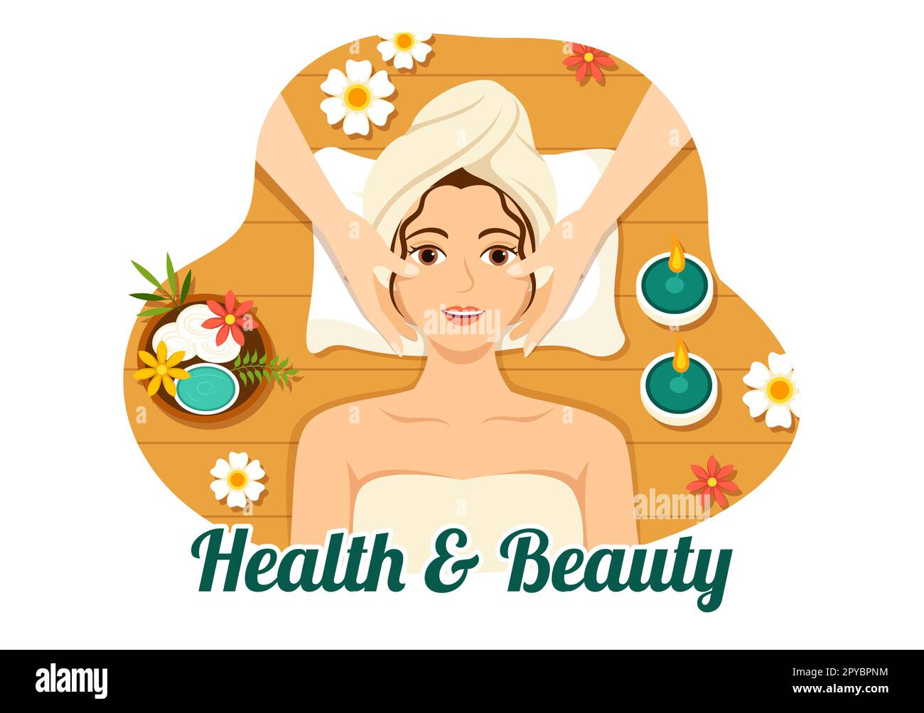 Beauty and Health Illustration with Natural Cosmetics and Eco Products ...