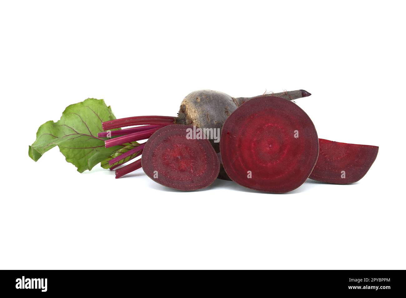 Sliced and whole fresh beetroot over whit Stock Photo - Alamy