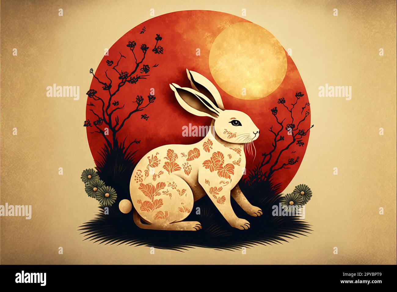 Rabbit Symbol for Happy Chinese new year. Chinese traditional. Chinese ...