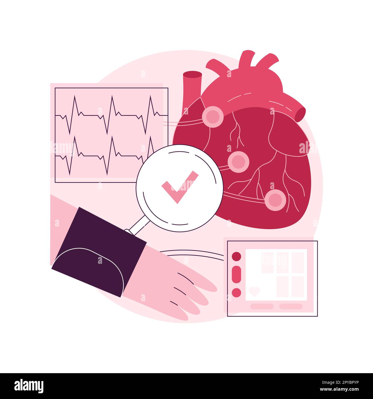 Heart disease diagnosis abstract concept vector illustration. Blood ...