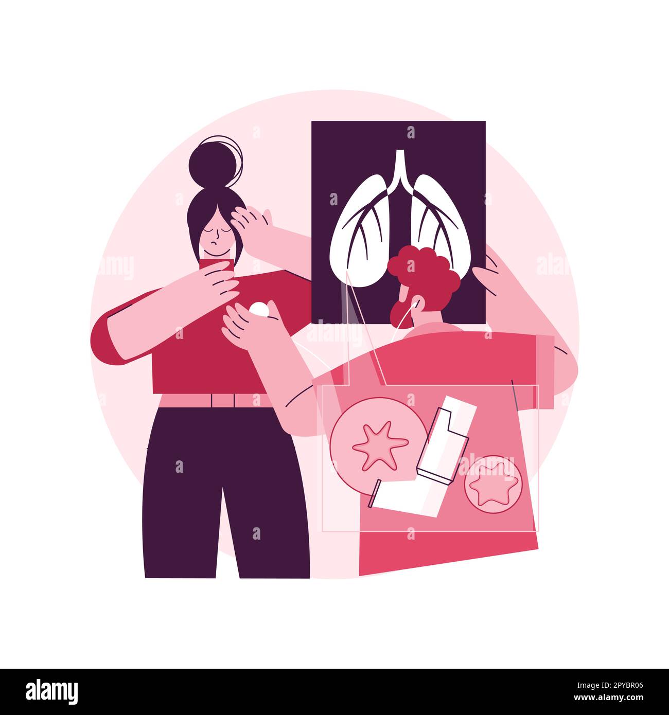 Bronchial asthma diagnosis abstract concept vector illustration ...
