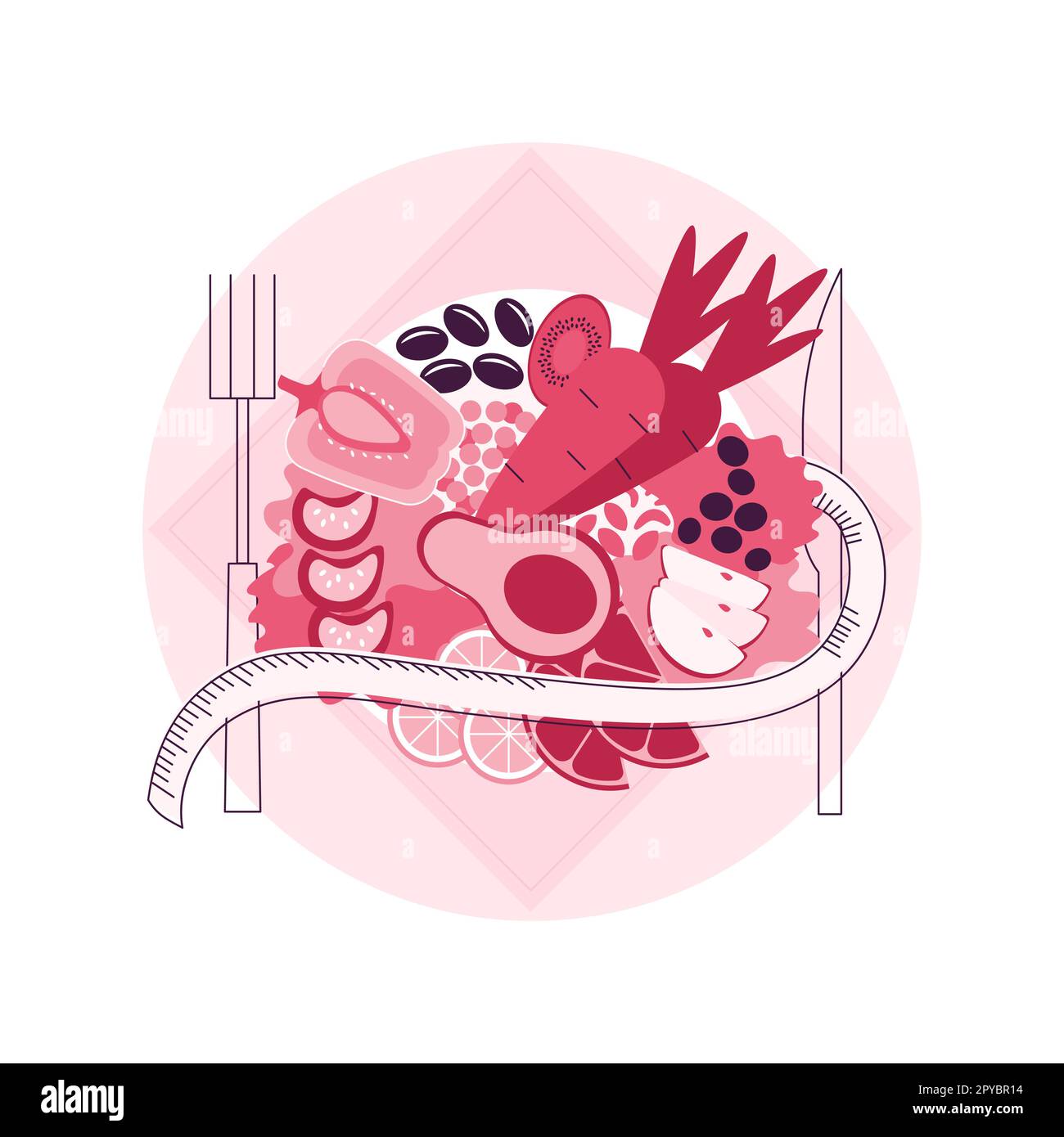 Raw food diet abstract concept vector illustration. Organic meal, fresh ...